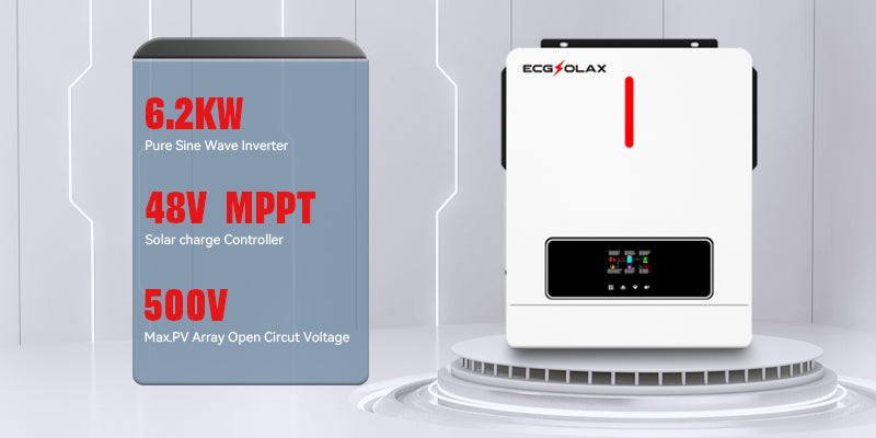 6200W DC 48V Single Phase AC 220V Pure Sine Wave All-in-One Solar Inve – ECGSOLAX