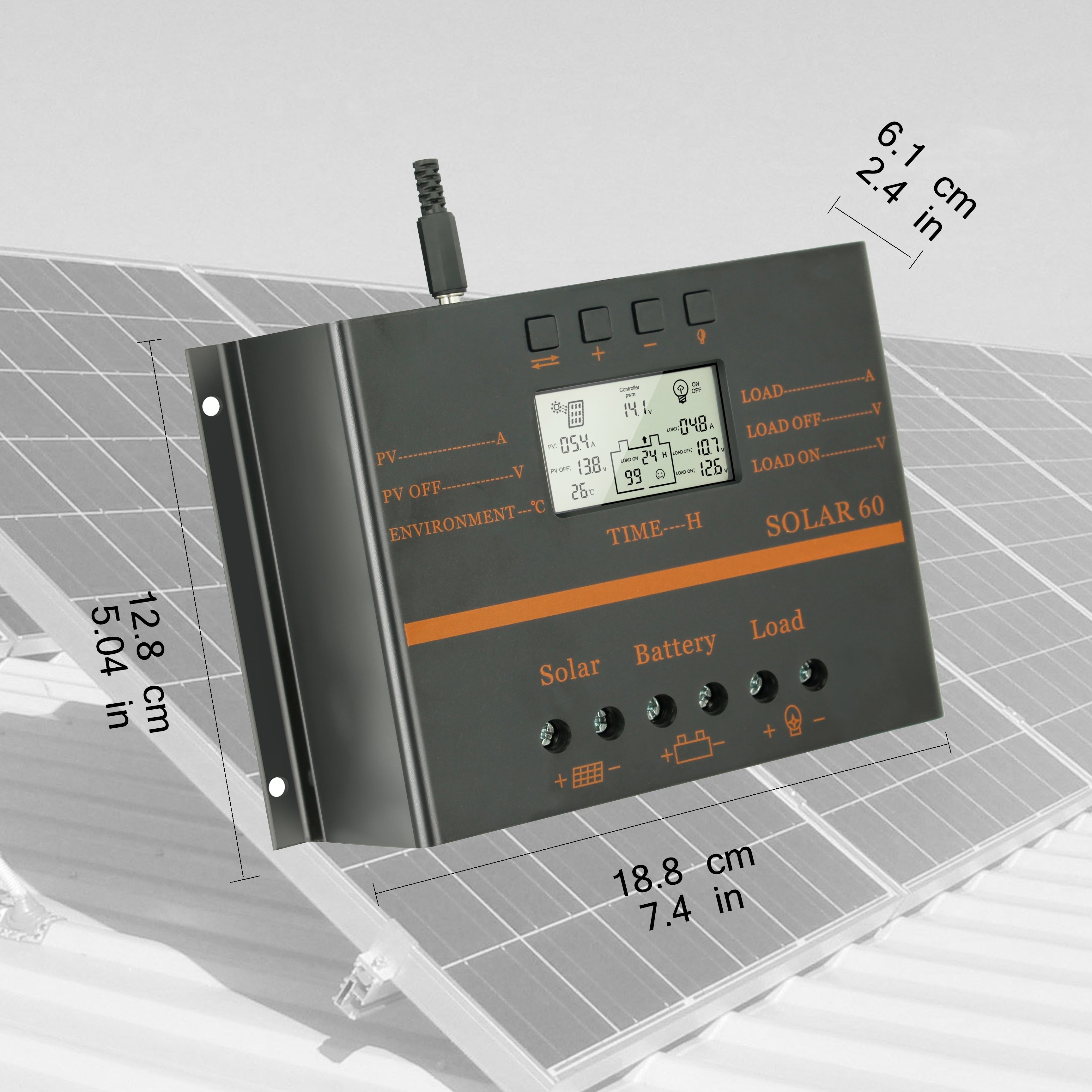 60Amp 12V/24V Auto PWM Solar Charge Controller – ECGSOLAX