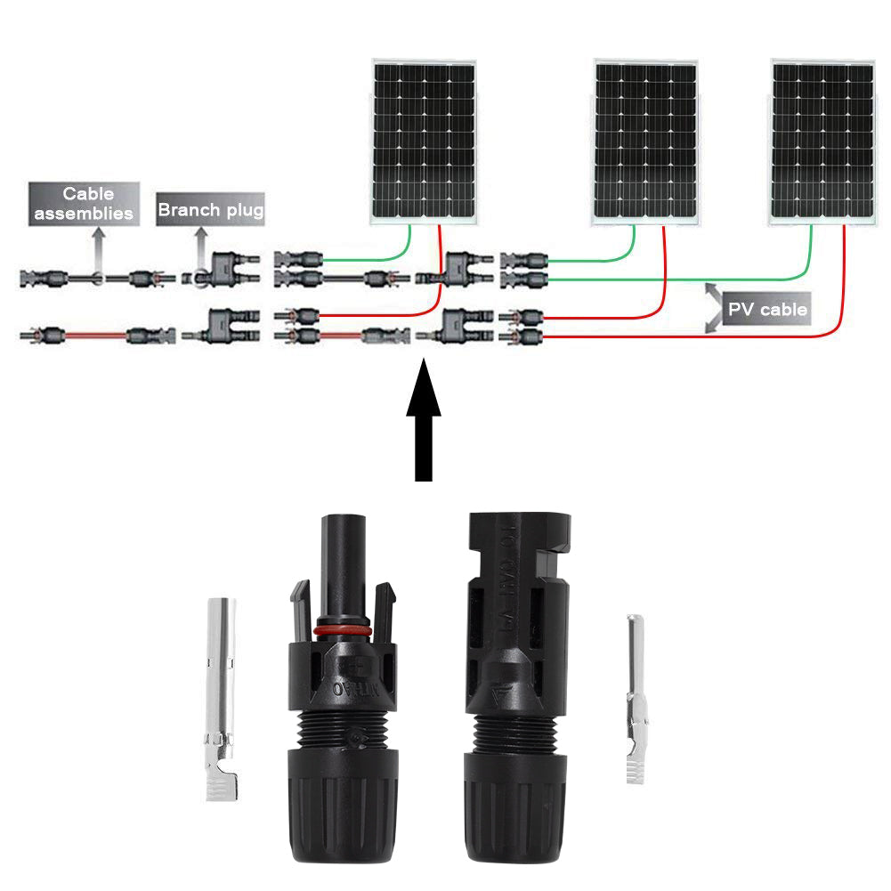 100Pair MC4 Solar DC Connector IP67 Waterproof Male Female Connector U ...